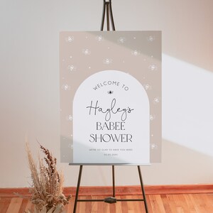 Bee Welcome Babee Shower Sign Template, Honey Bee Baby Shower Welcome ...