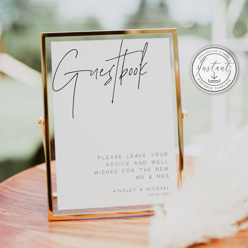 Wedding Sign in Book - Etsy