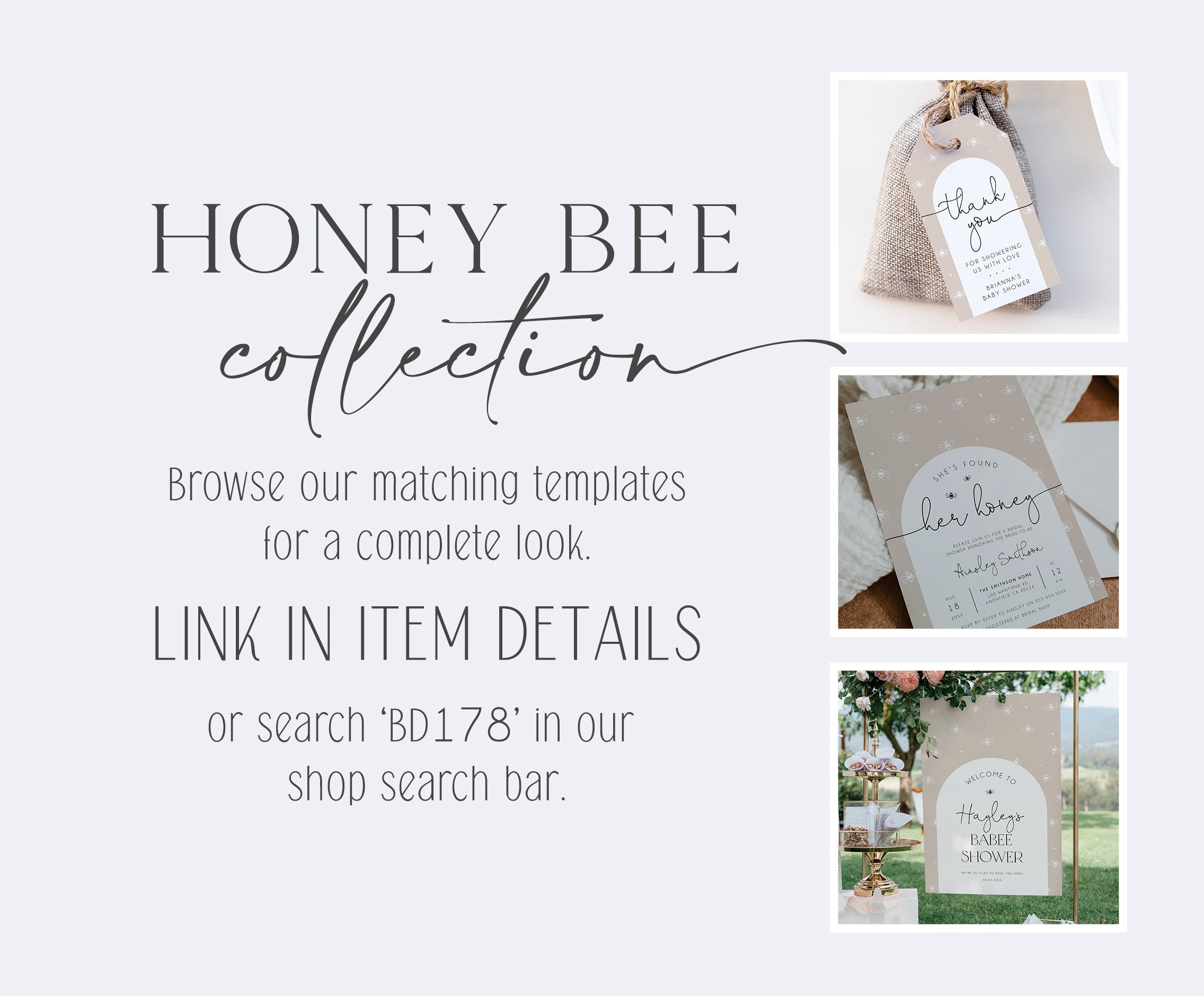 Bee Food Label Editable Template Honey Bee Baby Shower - Etsy