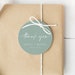 Minimalist Green Round Thank You Tag, Modern Wedding Circle Favors ...
