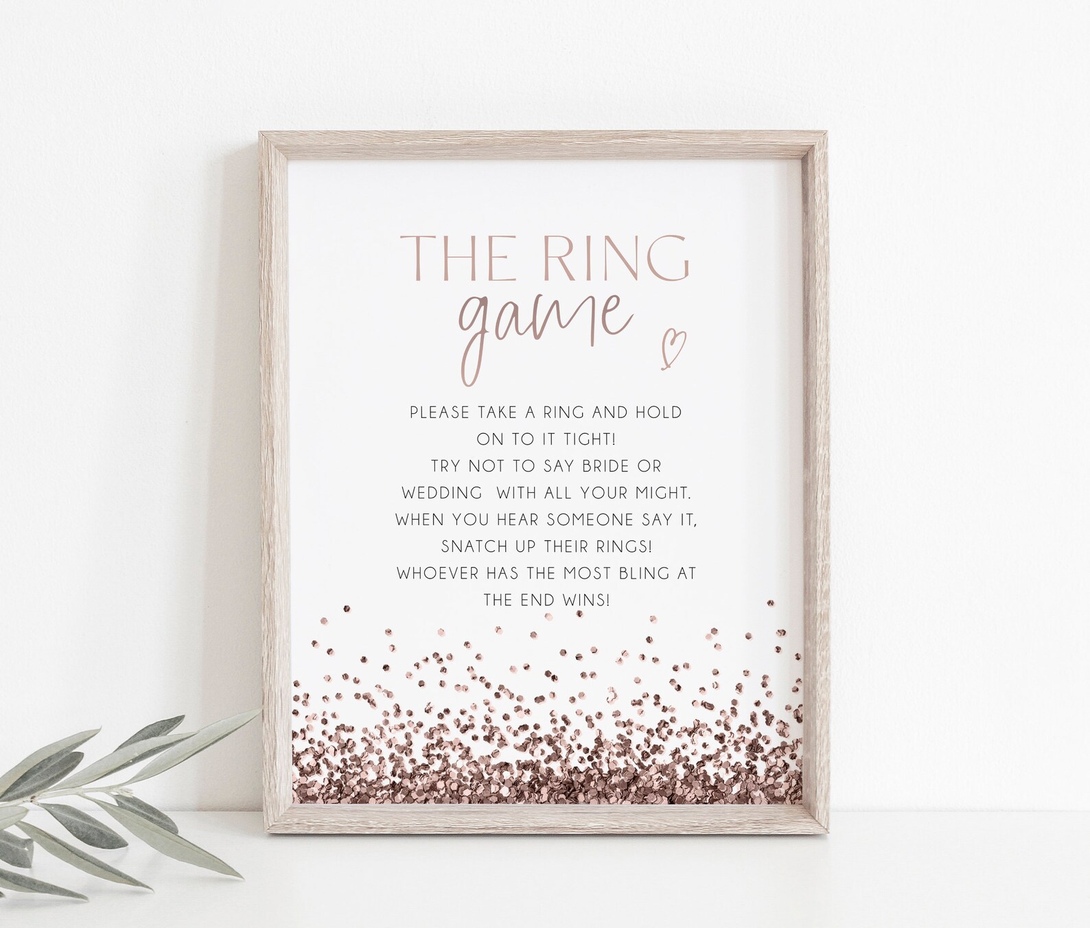 Rose Gold the Ring Game Sign Template Don't Say Bride | Etsy