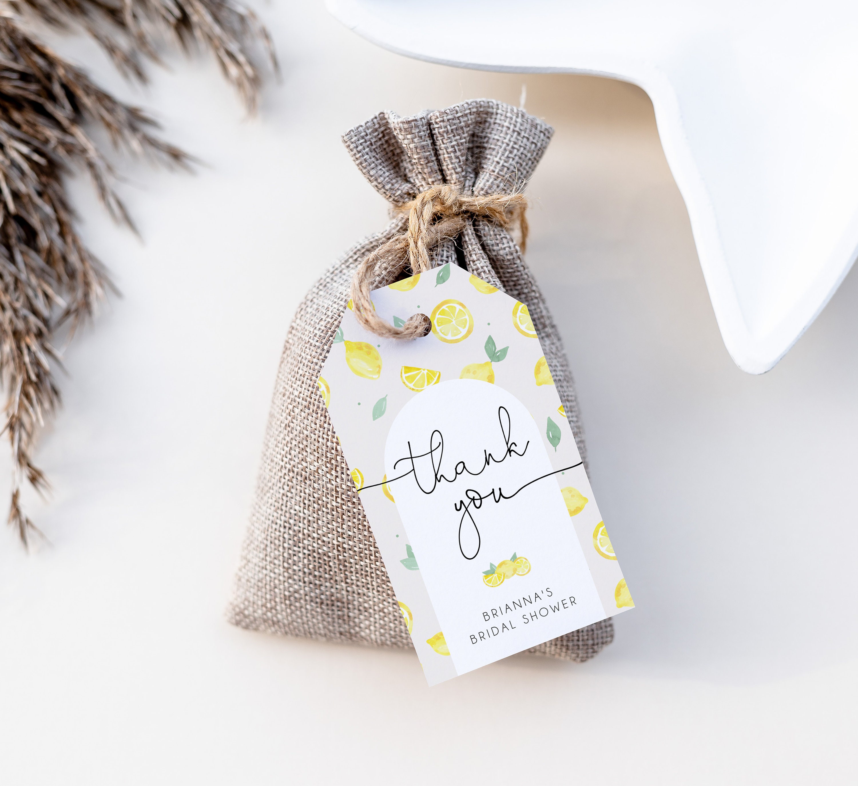 Lemon Thank You Gift Tag Template Citrus Bridal Shower | Etsy