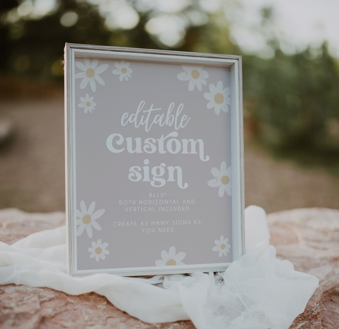 Daisy Custom Sign Template Bohemian Daisy Fully Editable - Etsy