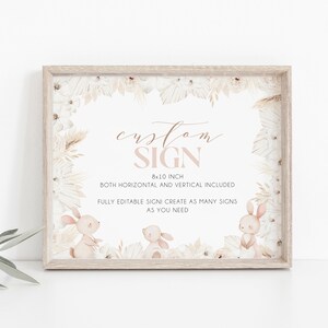Bunny Fully Editable Custom Sign Template, Somebunny is One Printable ...