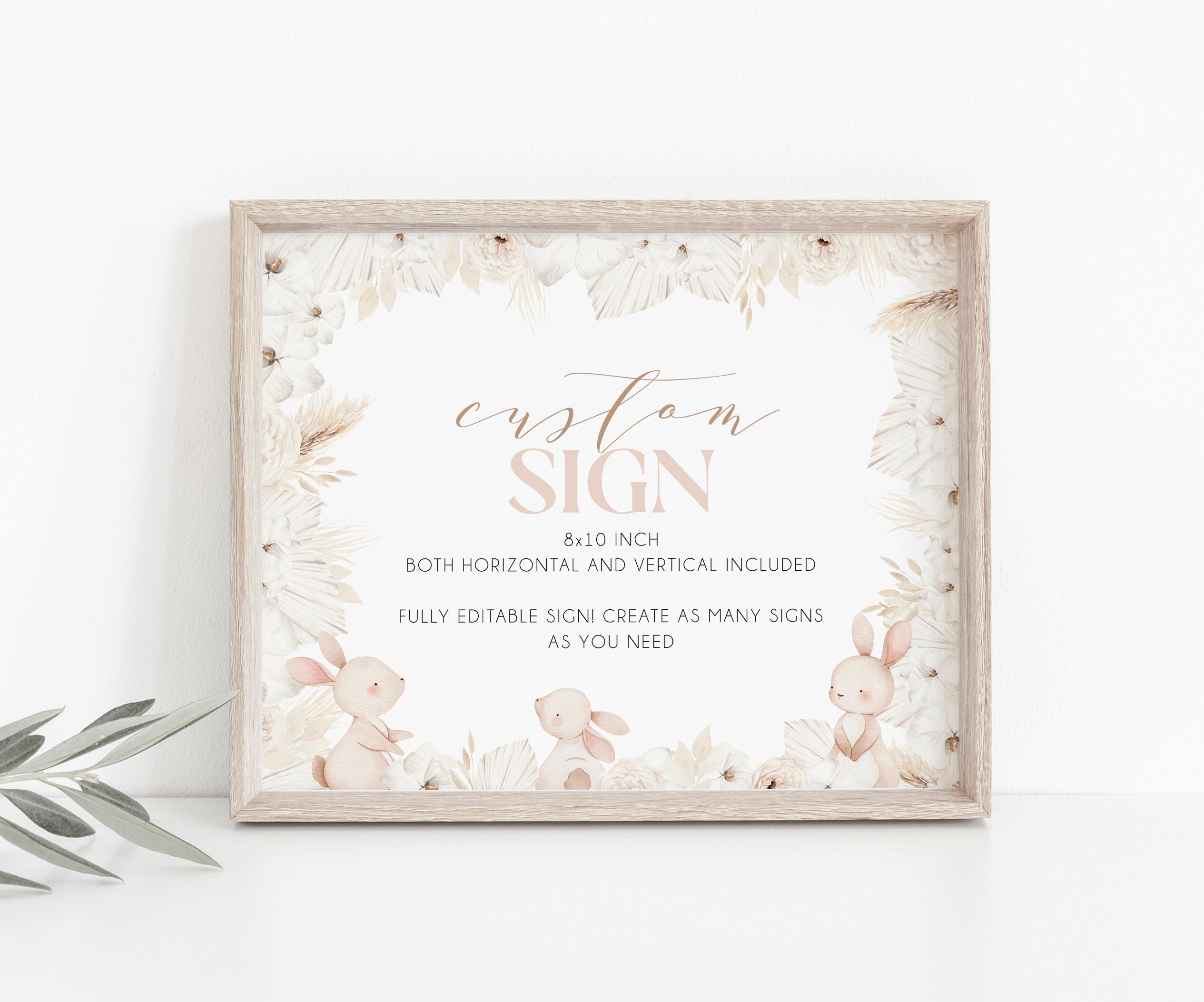 Create Your Own Sign 1st Birthday BD157 Pastel Pink Bunny Sign Bunny ...