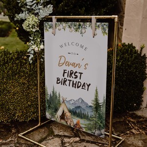 One Happy Camper Welcome Sign Template, Camp Themed Birthday Welcome ...