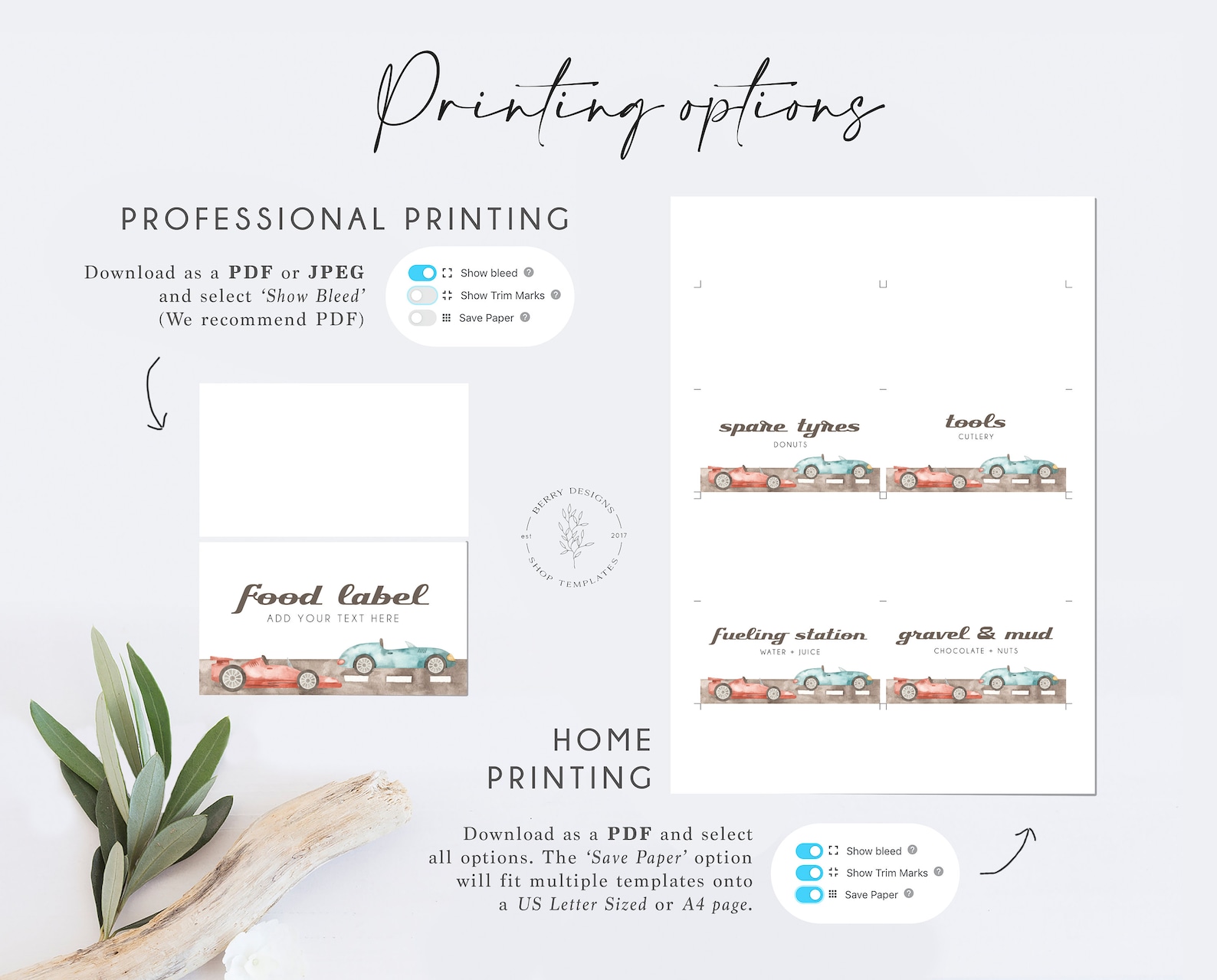 Race Car Editable Food Label Card Template Car Themed - Etsy