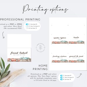 Race Car Editable Food Label Card Template, Car Themed Birthday Party ...