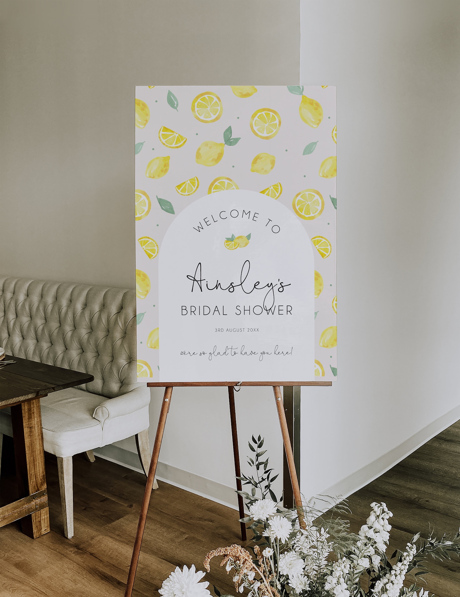 Lemon Welcome Sign Template Citrus Lemon Bridal Shower - Etsy