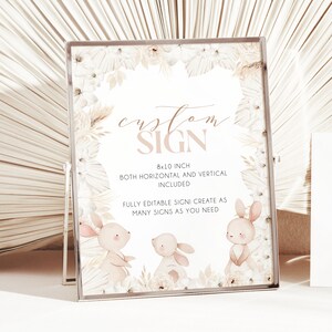 Bunny Fully Editable Custom Sign Template, Somebunny is One Printable ...