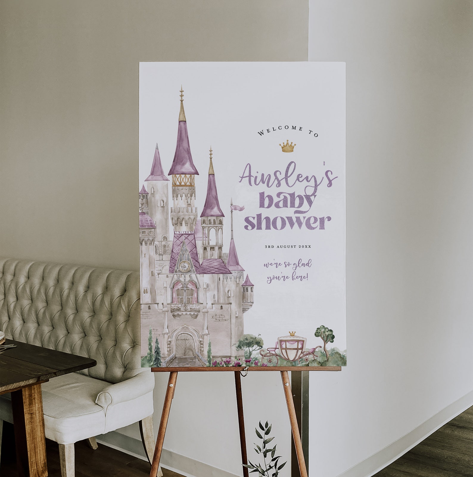 Princess Welcome Sign Editable Template Little Princess Large - Etsy