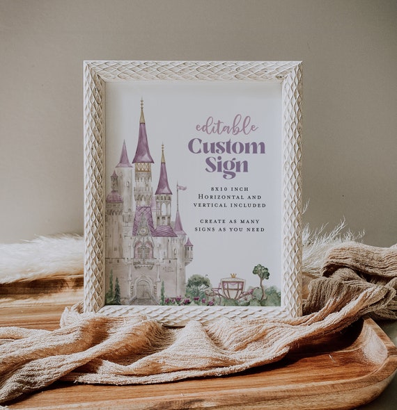 Princess Custom Sign Editable Template Little Princess & - Etsy