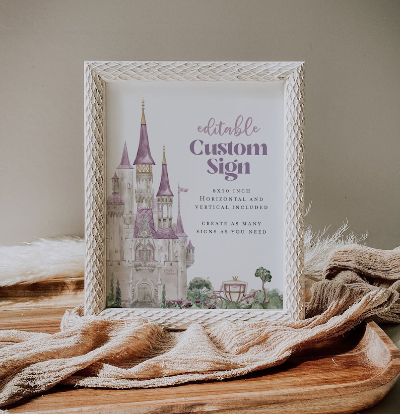Princess Custom Sign Editable Template Little Princess & - Etsy