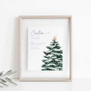 Holiday Christmas Custom Sign Template, Christmas Tree Signage ...