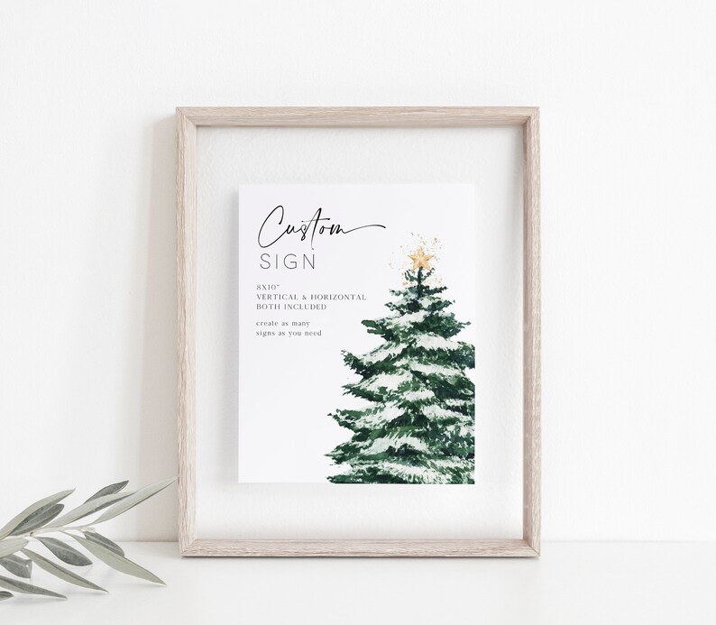 Holiday Christmas Custom Sign Template Christmas Tree - Etsy