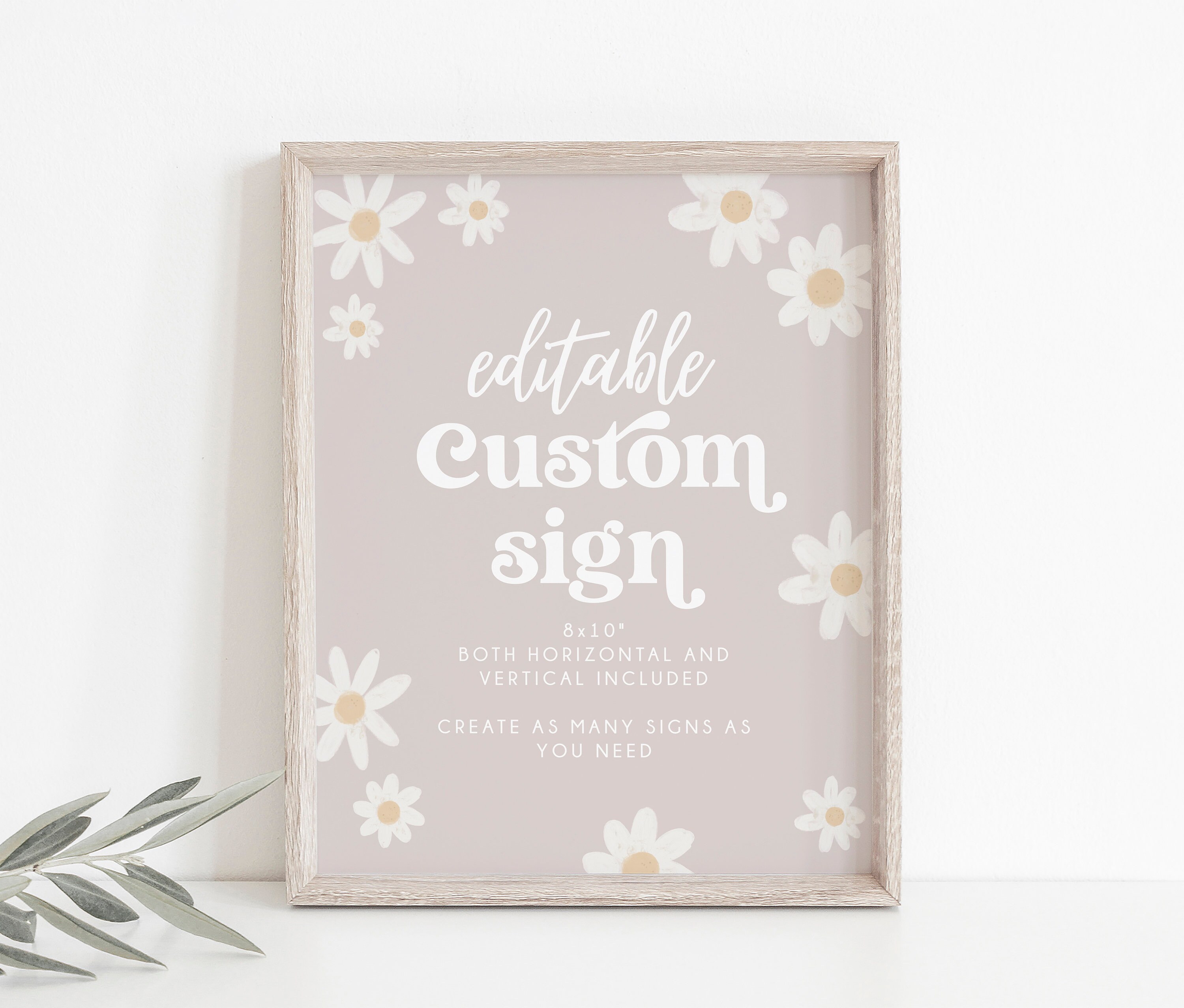 Daisy Custom Sign Template Bohemian Daisy Fully Editable - Etsy