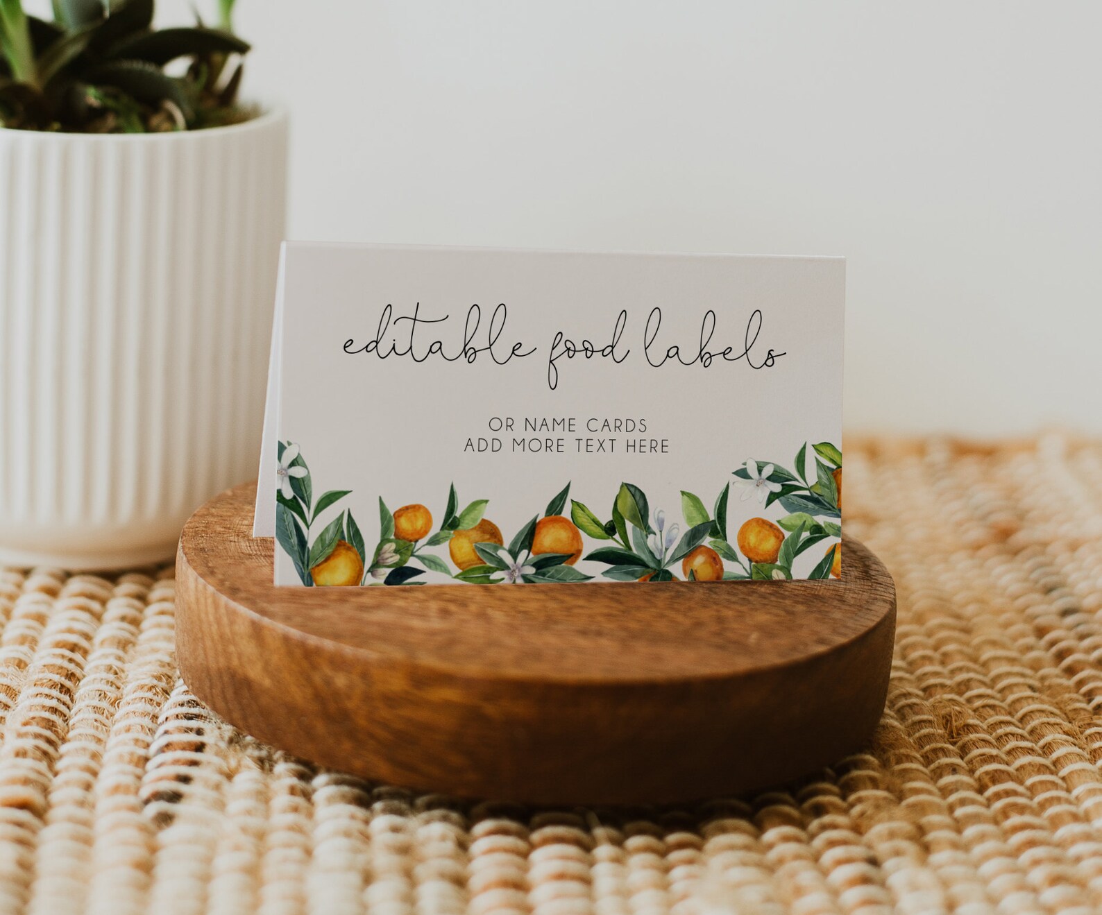 Little Cutie Food Labels Editable Template Orange Name Cards - Etsy