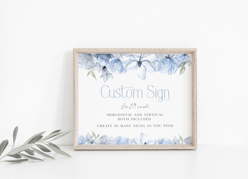 Dusty Blue Custom Sign Template Bohemian Personalised Sign - Etsy