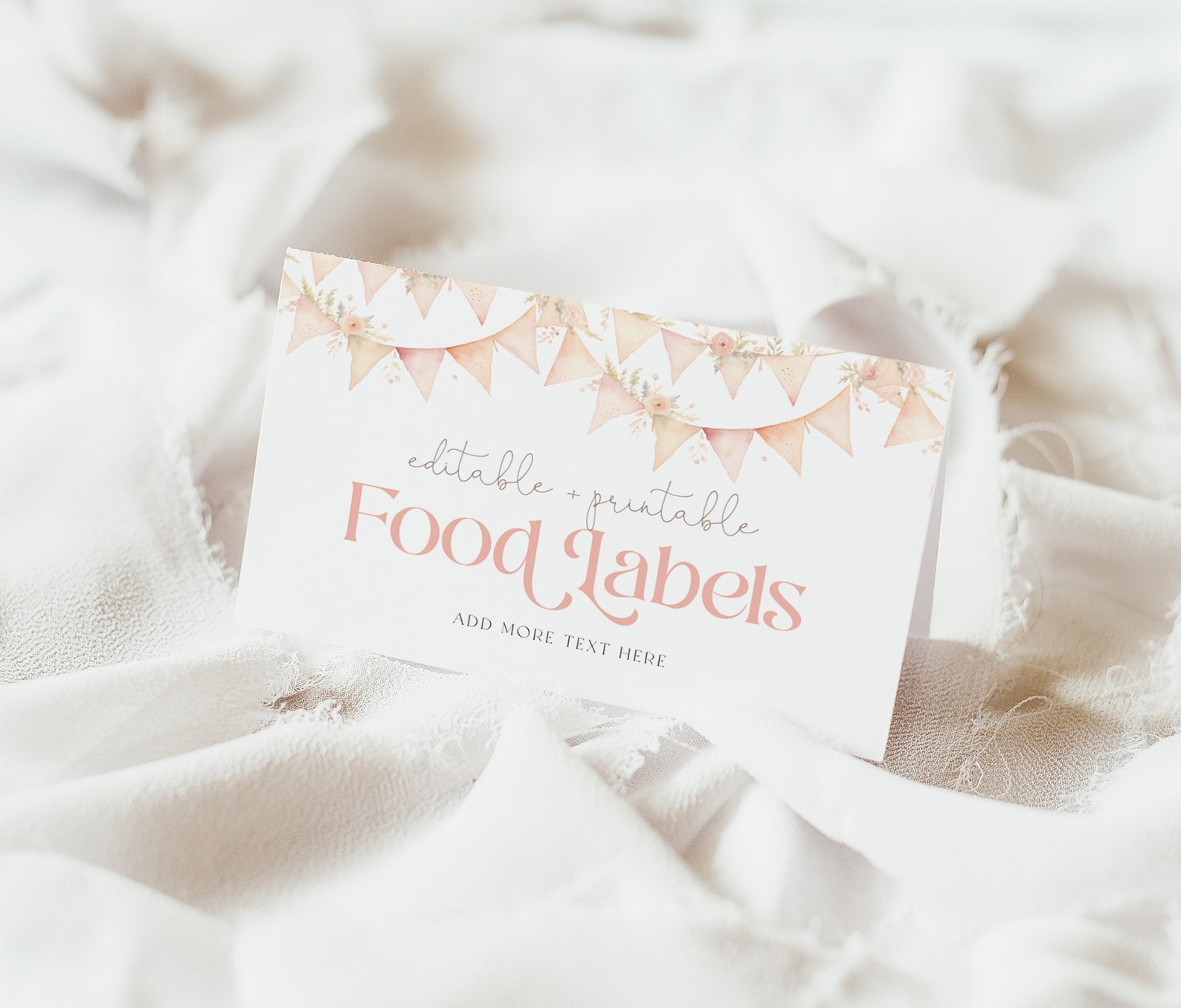 Pink Editable Food Label Place Cards, Ice Cream Themed Bridal Shower ...