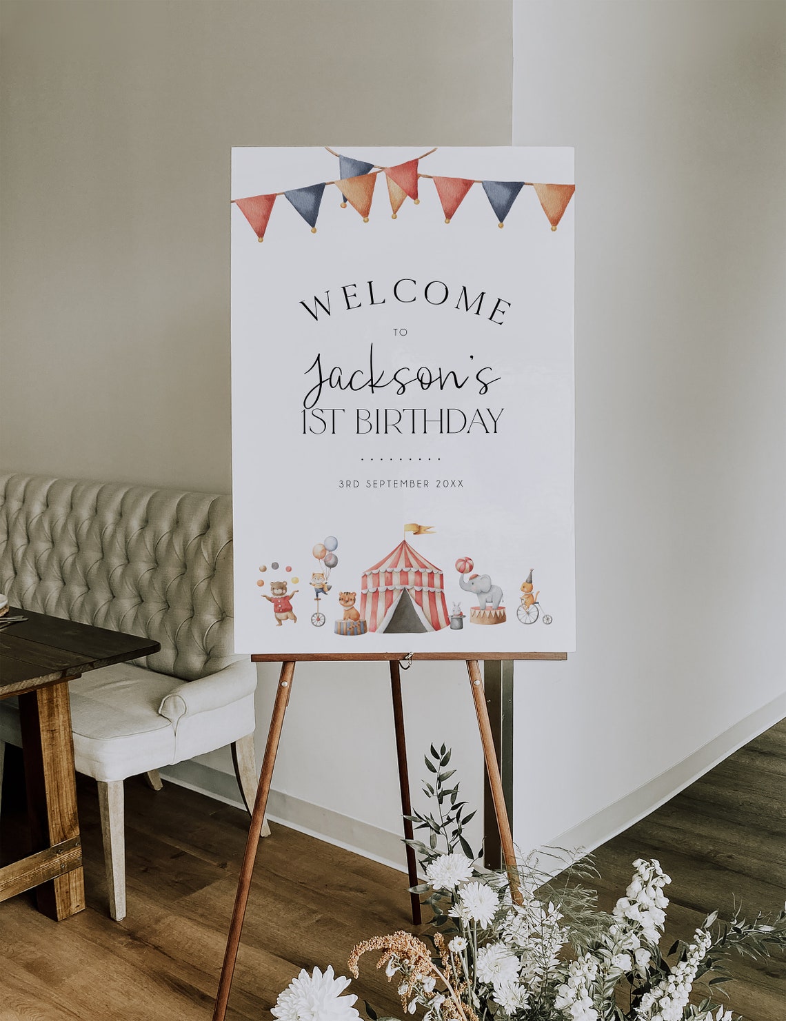 Circus Welcome Sign Template Circus Themed Birthday Decor - Etsy