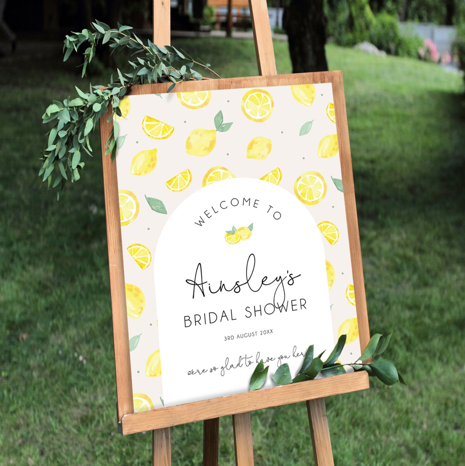 Lemon Welcome Sign Template Citrus Lemon Bridal Shower - Etsy