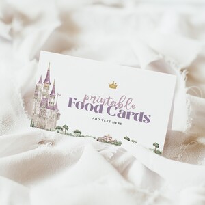 Princess Food Label Cards Template, Little Princess Baby Shower Decor ...