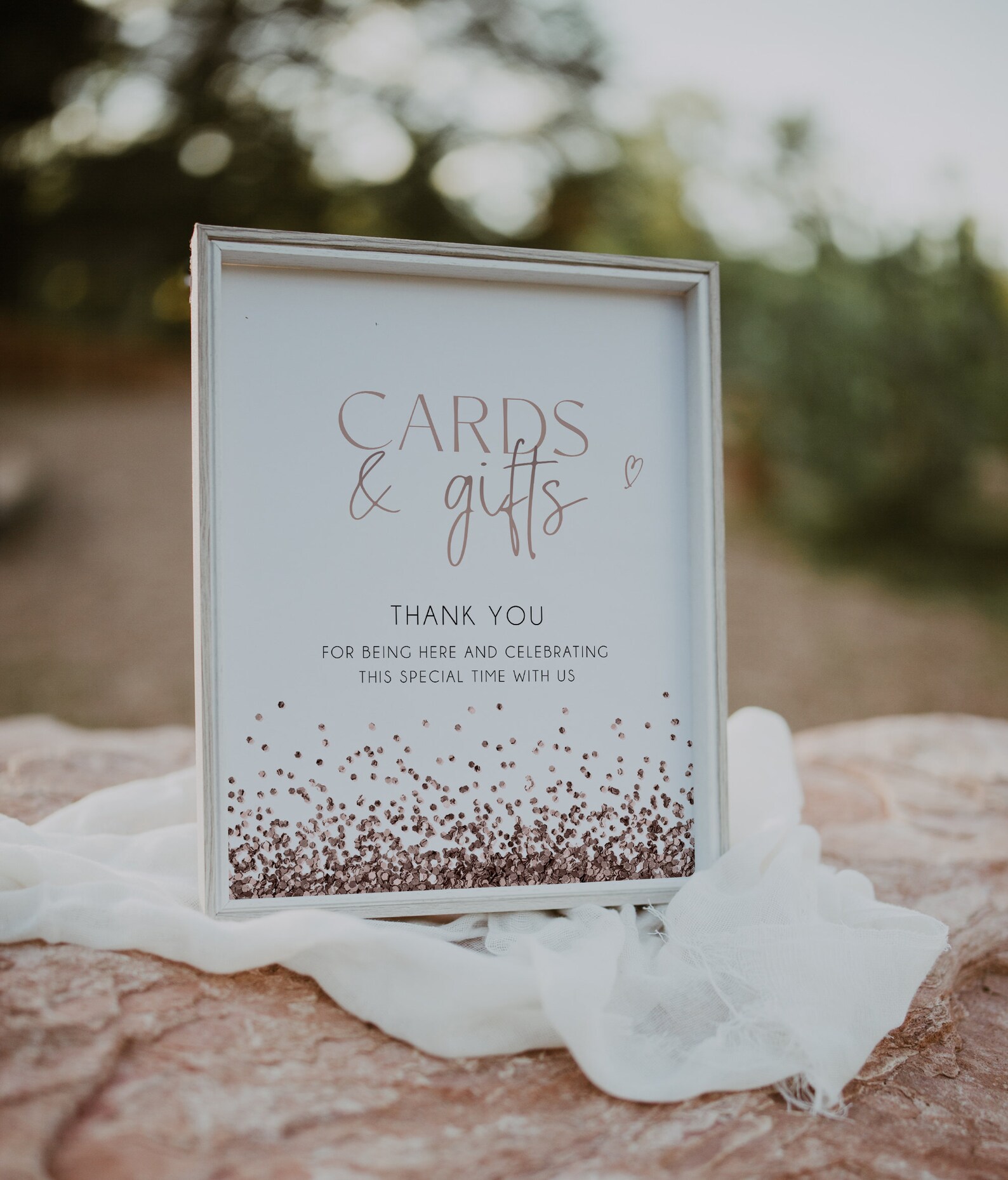 Rose Gold Cards & Gifts Sign Template Blush Bridal Shower - Etsy