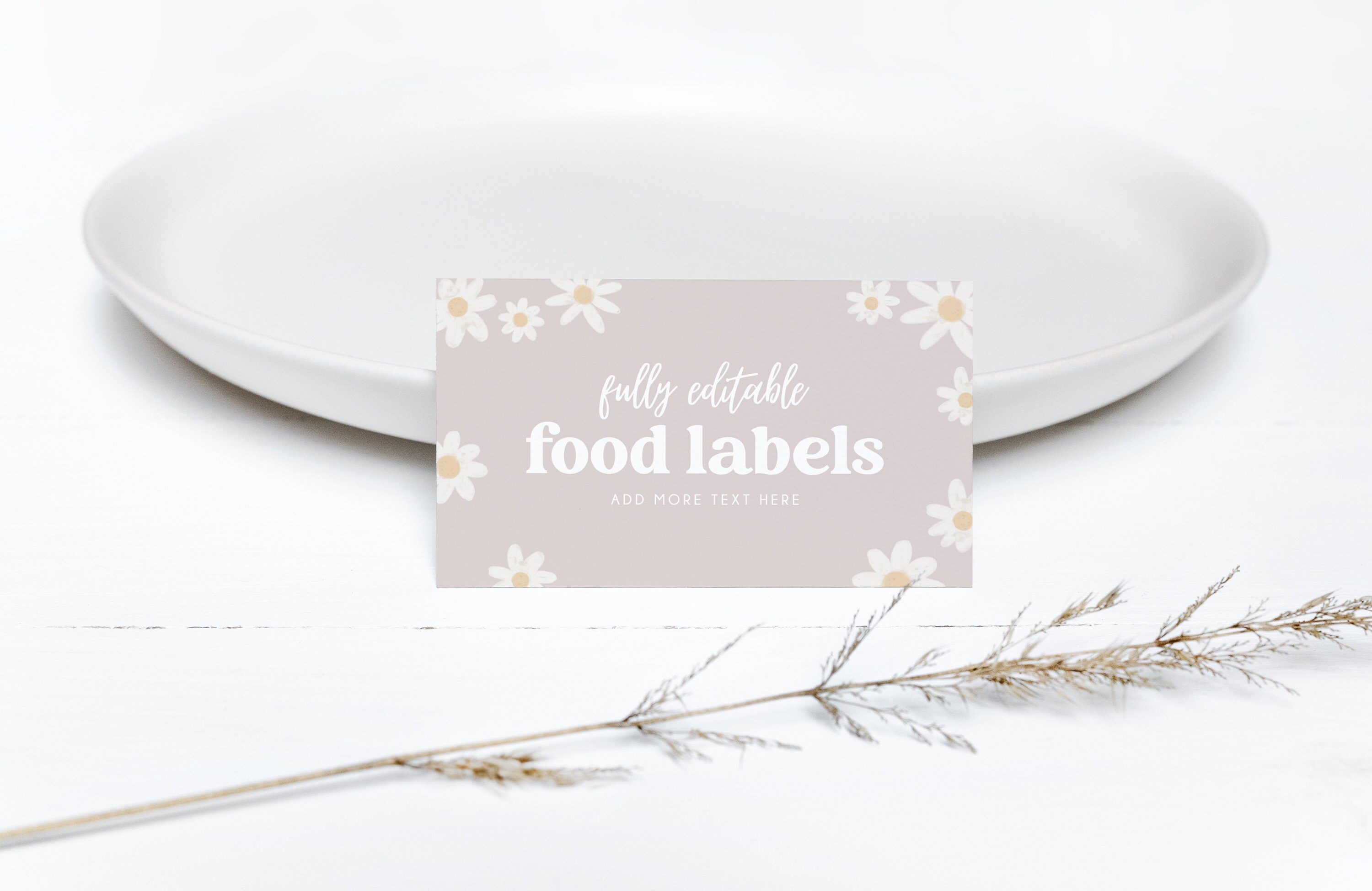 Daisy Food Labels & Name Cards Template Bohemian Daisy - Etsy