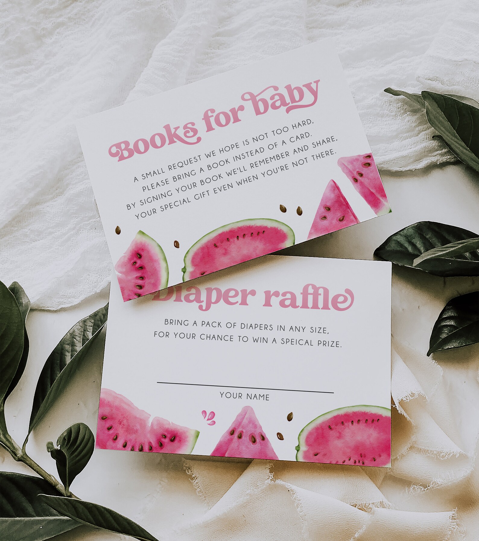 Watermelon Books for Baby & Diaper Raffle Template Watermelon - Etsy