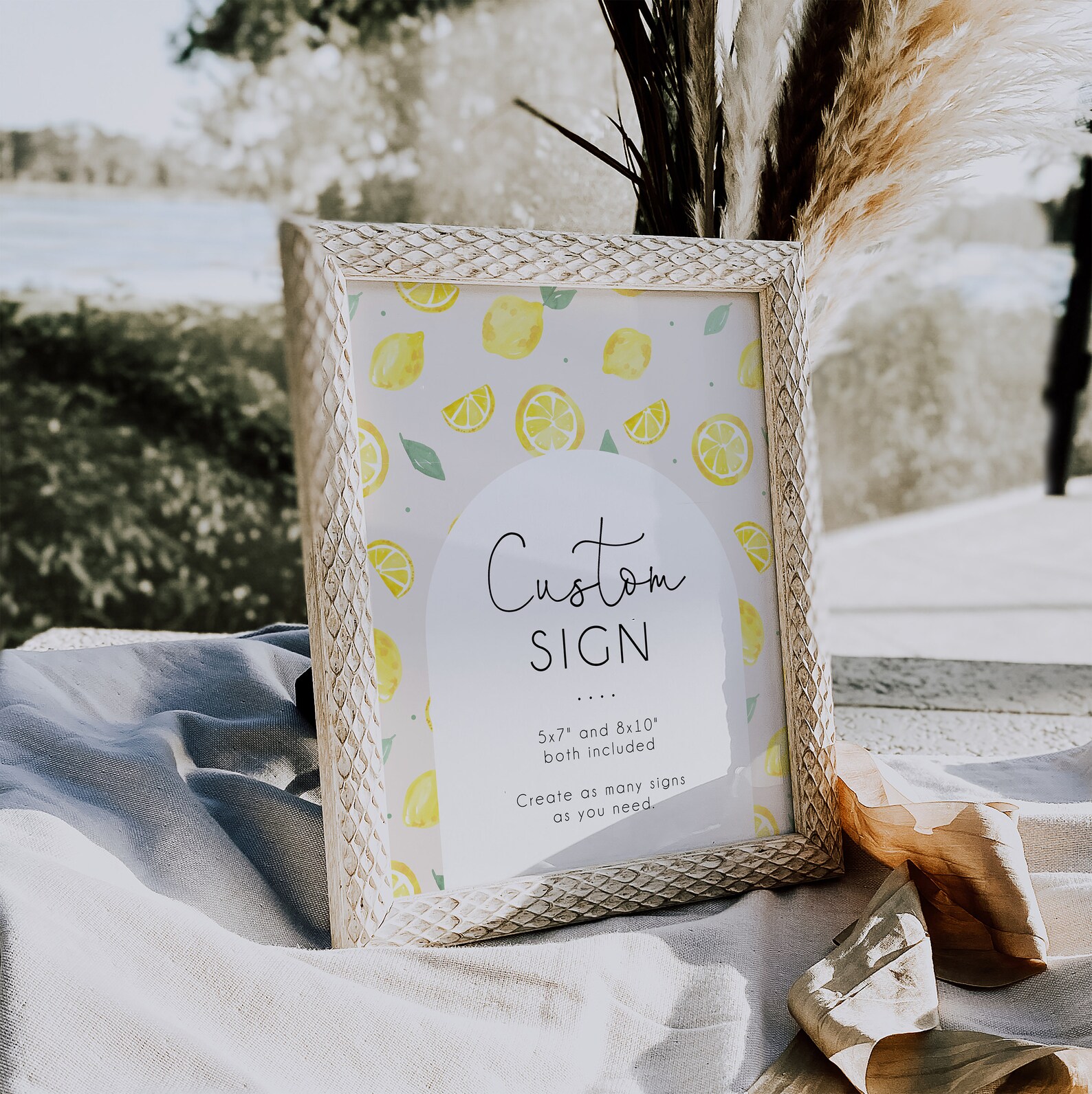 Lemon Custom Sign Template, Editable Sign Template, Citrus Bridal ...