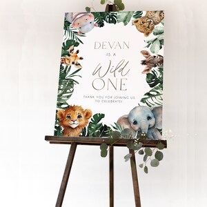 Wild One Welcome Sign Template, Wild One Birthday Party Welcome Signage ...