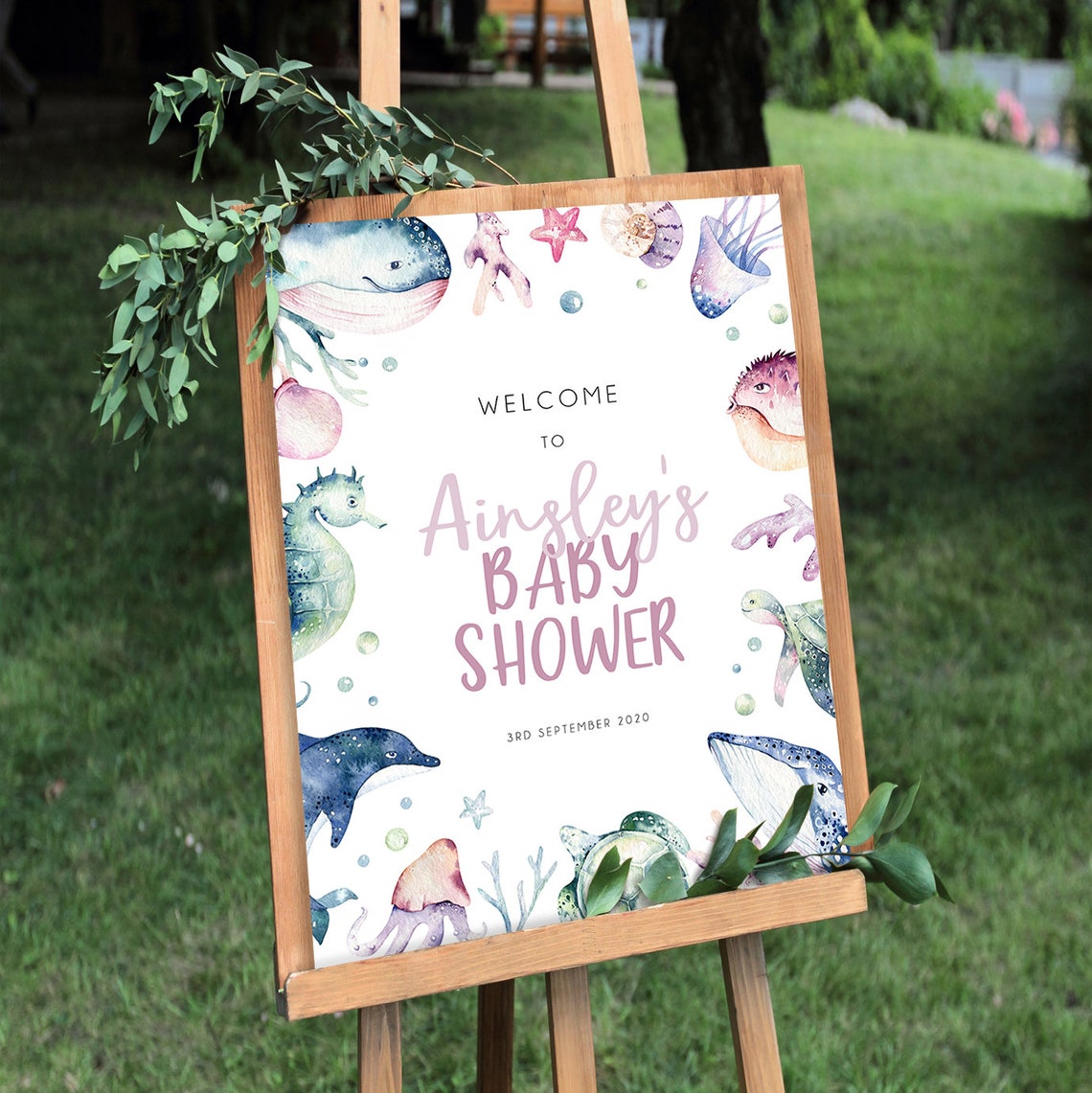 Ocean & Sea Welcome Sign Editable Template Ocean Baby Shower | Etsy