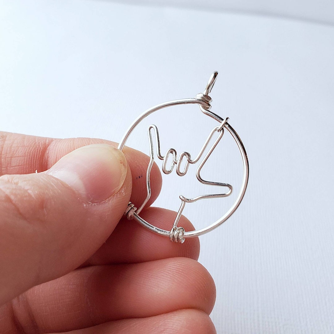 ASL Love Bracelet, I Love You Sign Language Bracelet, Wire Wrapped Hand ...