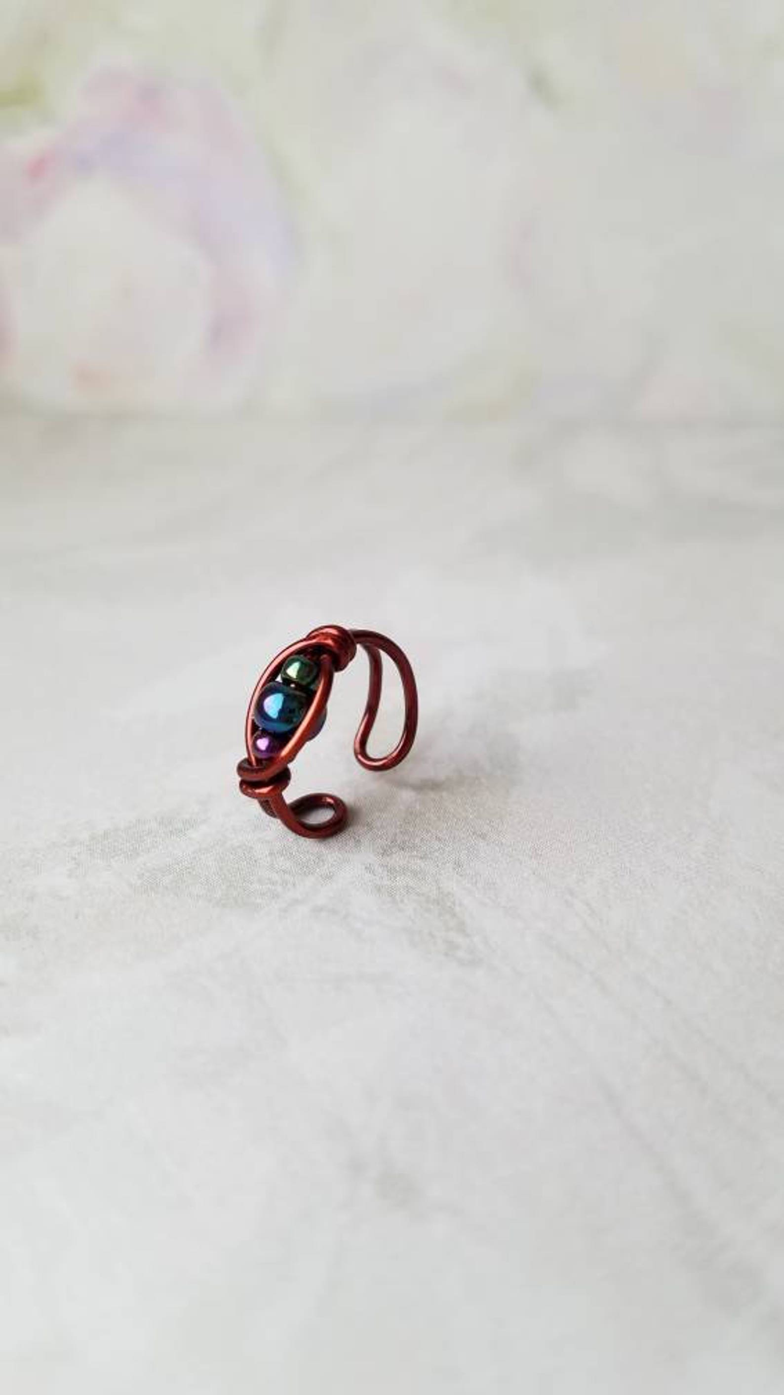 Oil Bead Ear Cuff Bronze Ear Cuff Tea Style Ear Cuff Seed - Etsy