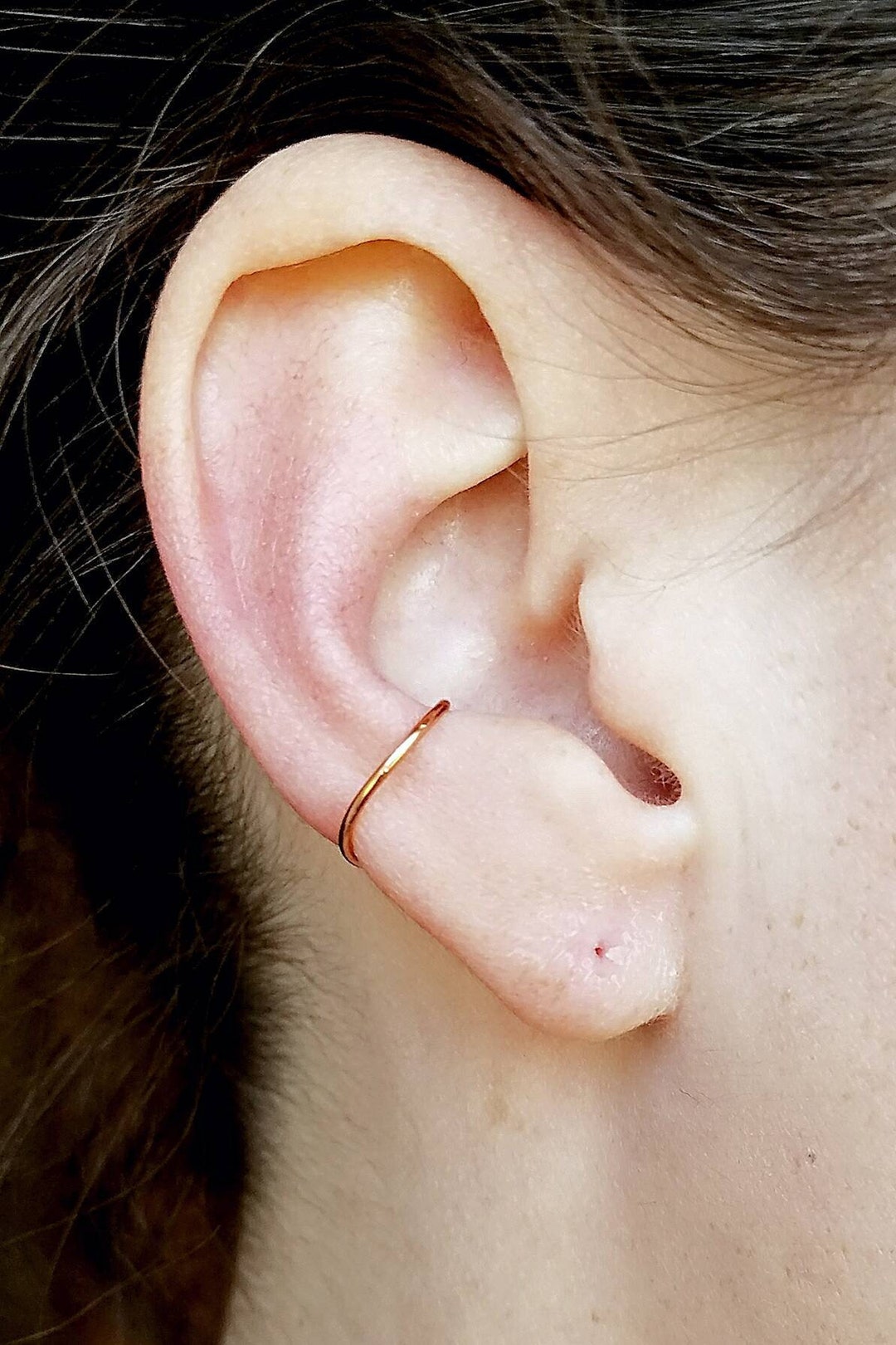Tiny Ear Cuff, Thin Ear Cuff, Ear Wrap, Faux Earring, Copper, Silver ...