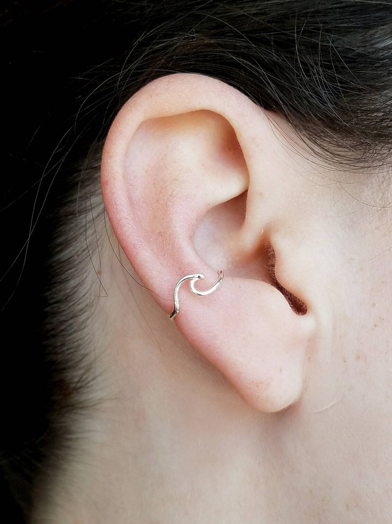 Wave Ear Cuff Ocean Ear Wrap Wire Faux Piercing Beach Wave - Etsy