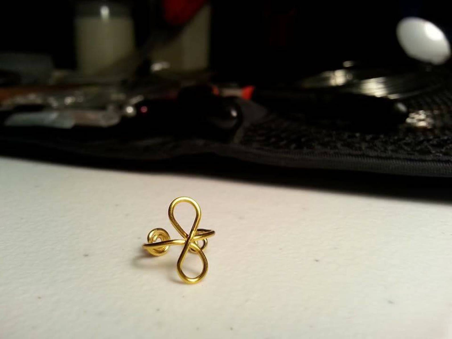 Infinity Ear Cuff, Wire Ear Wrap, *several Color Choices* Green, Silver ...