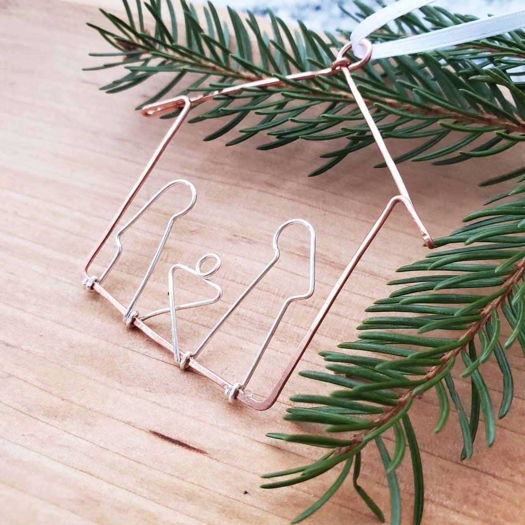 Wire Nativity Ornament, Christmas Tree Ornament, Baby Jesus Ornament ...