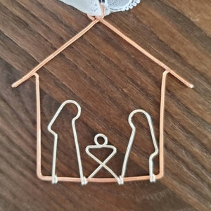 Wire Nativity Ornament, Christmas Tree Ornament, Baby Jesus Ornament ...