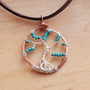 Garden Tree Wire Necklace, Circle Frame, Wire Wrapped, Twistedtree ...