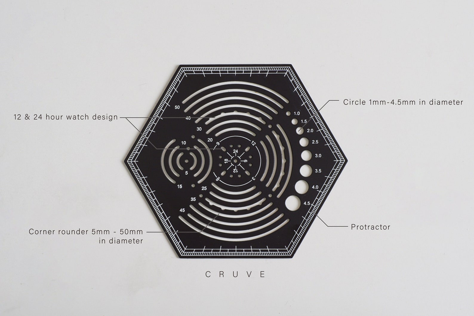 HEXAGONAL RULER 2.0 Redefine Your Sketch Tool black Ruler - Etsy