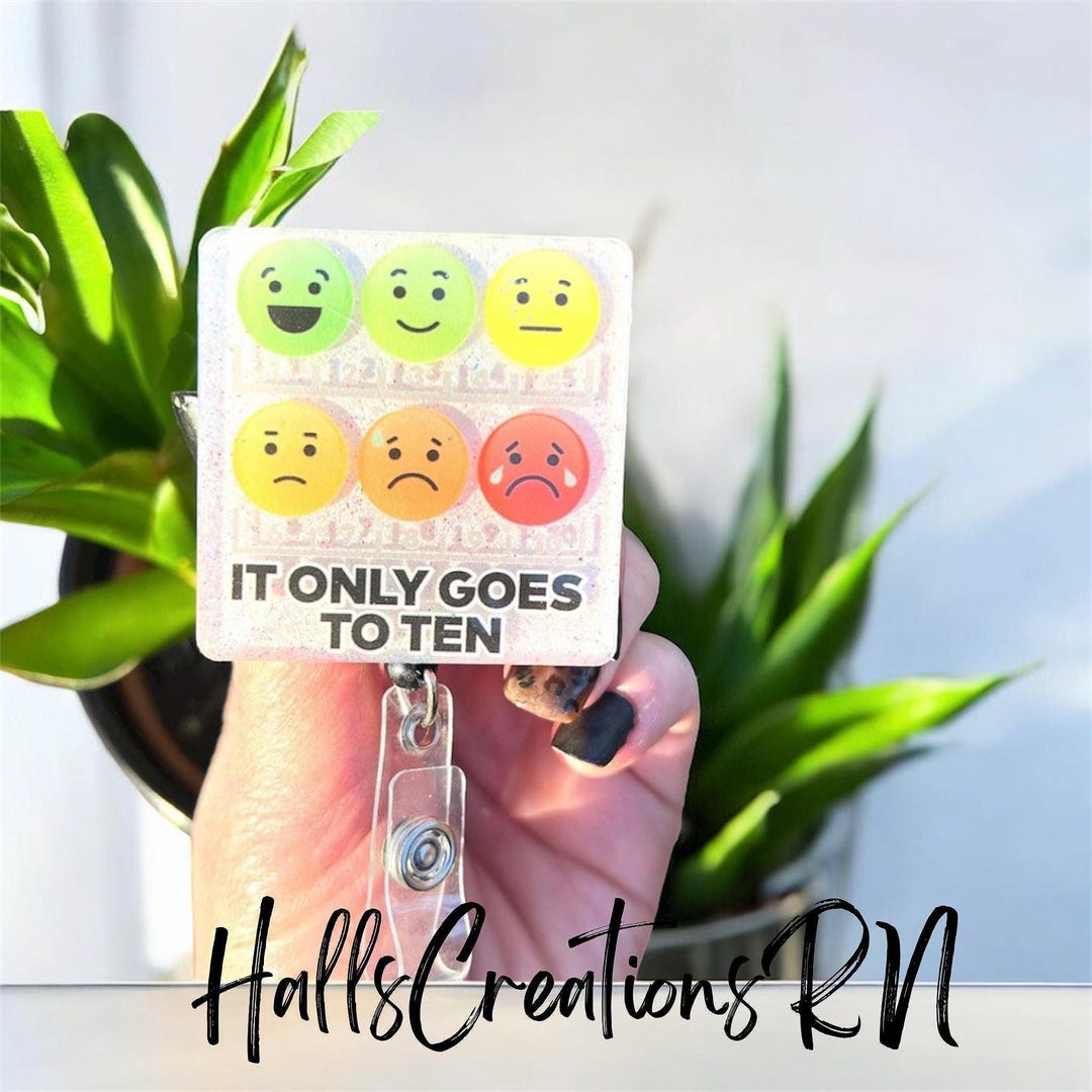 Pain Scale Badge Reel: Retractable Badge ID Holder, Nurse ID Holder. - Etsy
