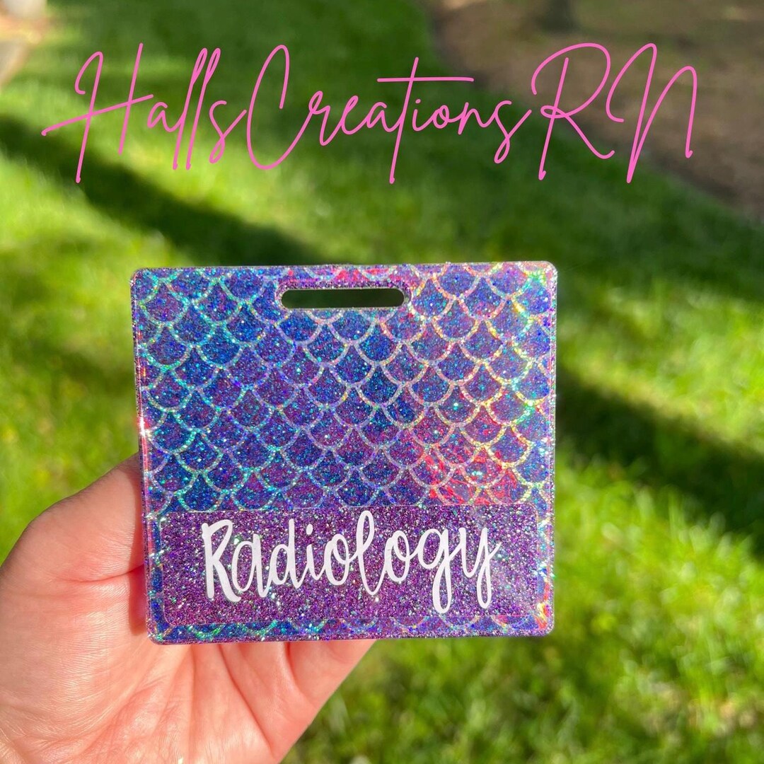 Holographic Mermaid Glitter Badge Buddy: Badge Accessories, Badge Flare ...