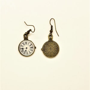 Pocket Watch Earrings, Watch Face Earrings, Steampunk Jewellery. - Etsy UK
