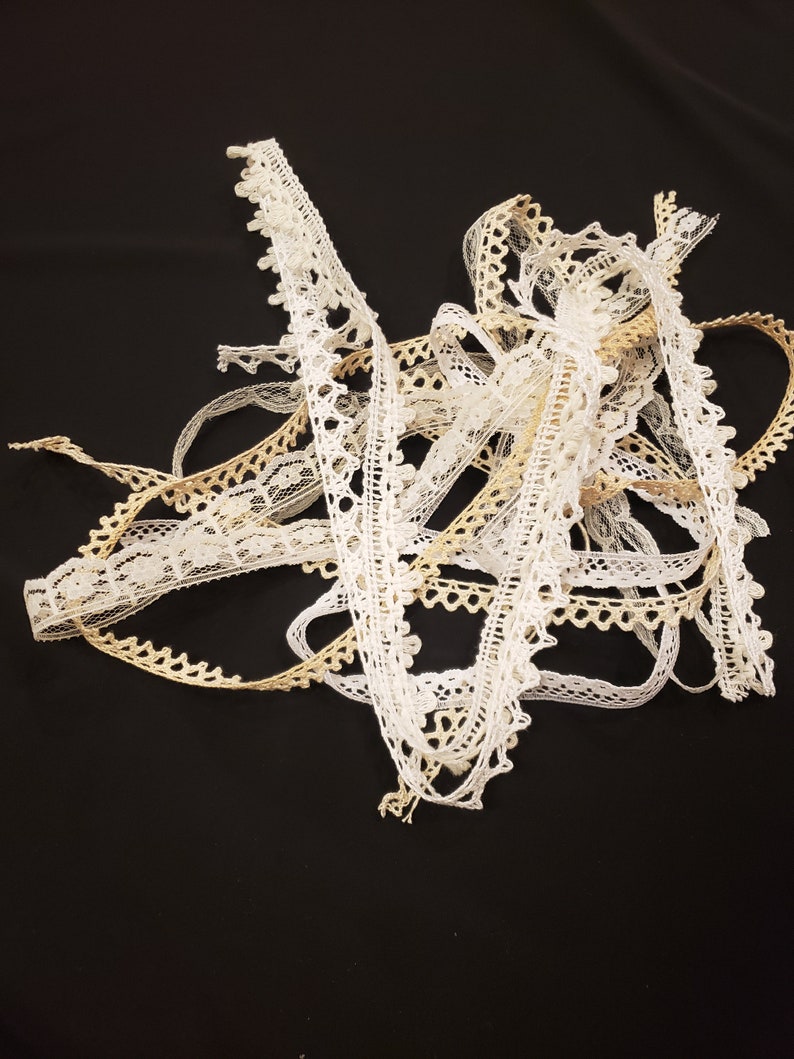 Variety of 1 Yard Lace Trim/edging, Ecru/white Color, 7 Various Width ...