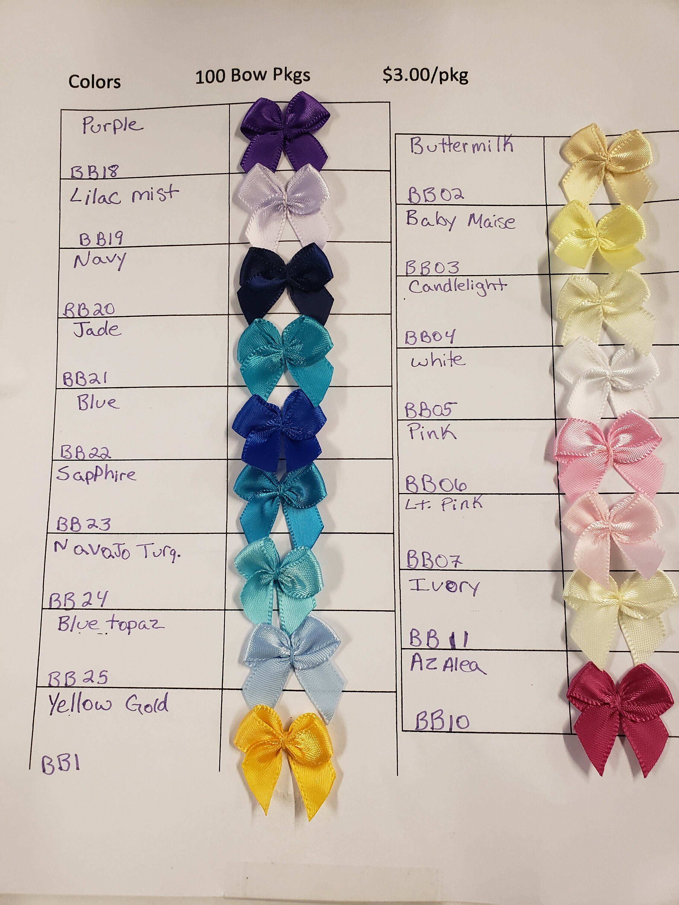 Mini Ribbon Bows, 100 PCS, Solid Color, Multipurpose, Card Making ...