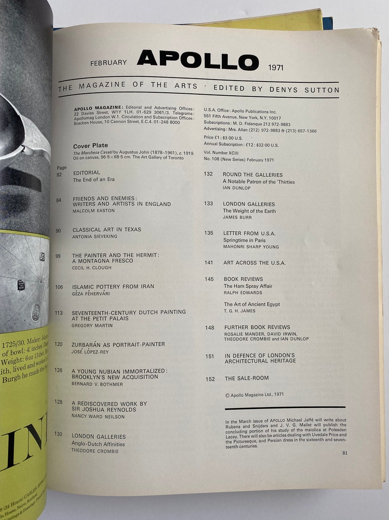 Vintage Apollo Art Magazines, Published 1971, Art and Antiques - Etsy