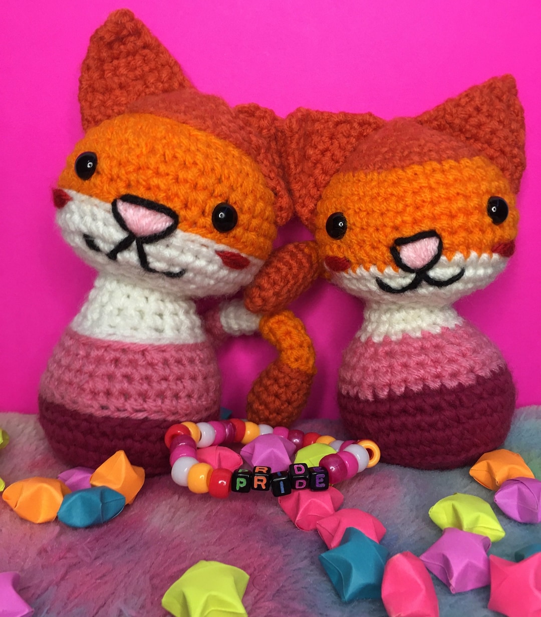 Lesbian Pride Kitty-mallow Crochet Cat Doll - Etsy