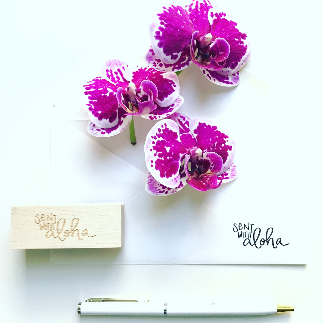 Sent With Aloha Rubber Stamp Aloha Rubber Stamp Aloha Stamp - Etsy
