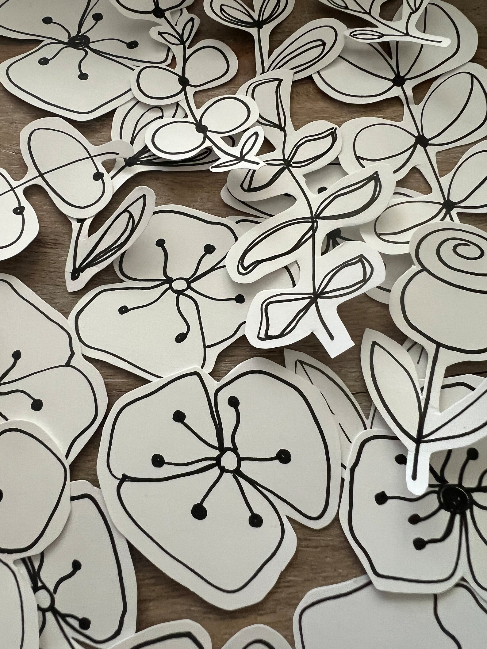 Hand Drawn Floral Fussy Cut Fodder - Etsy